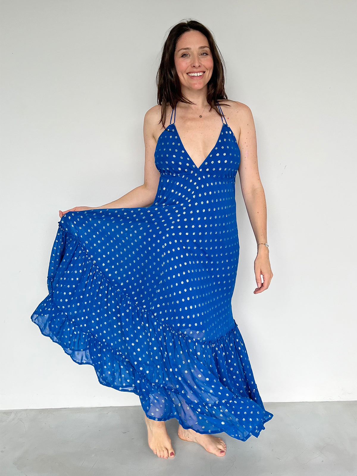 Stardust Official | Hanky Dress Electric Blue Dots